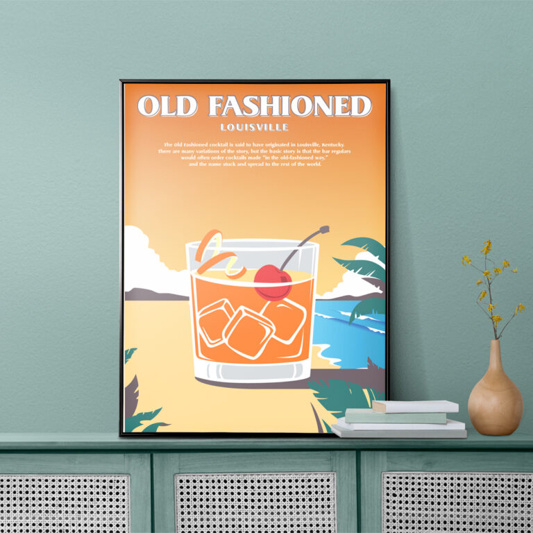 Old Fashioned Cocktail Vintage Poster | Poster Nature: Art Prints