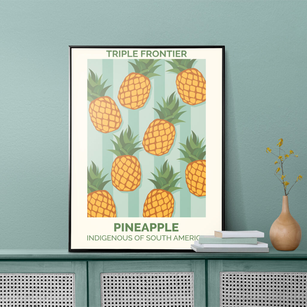 Pineapple Triple Frontier Fruit Poster | Buy Posters & Art Prints at ...